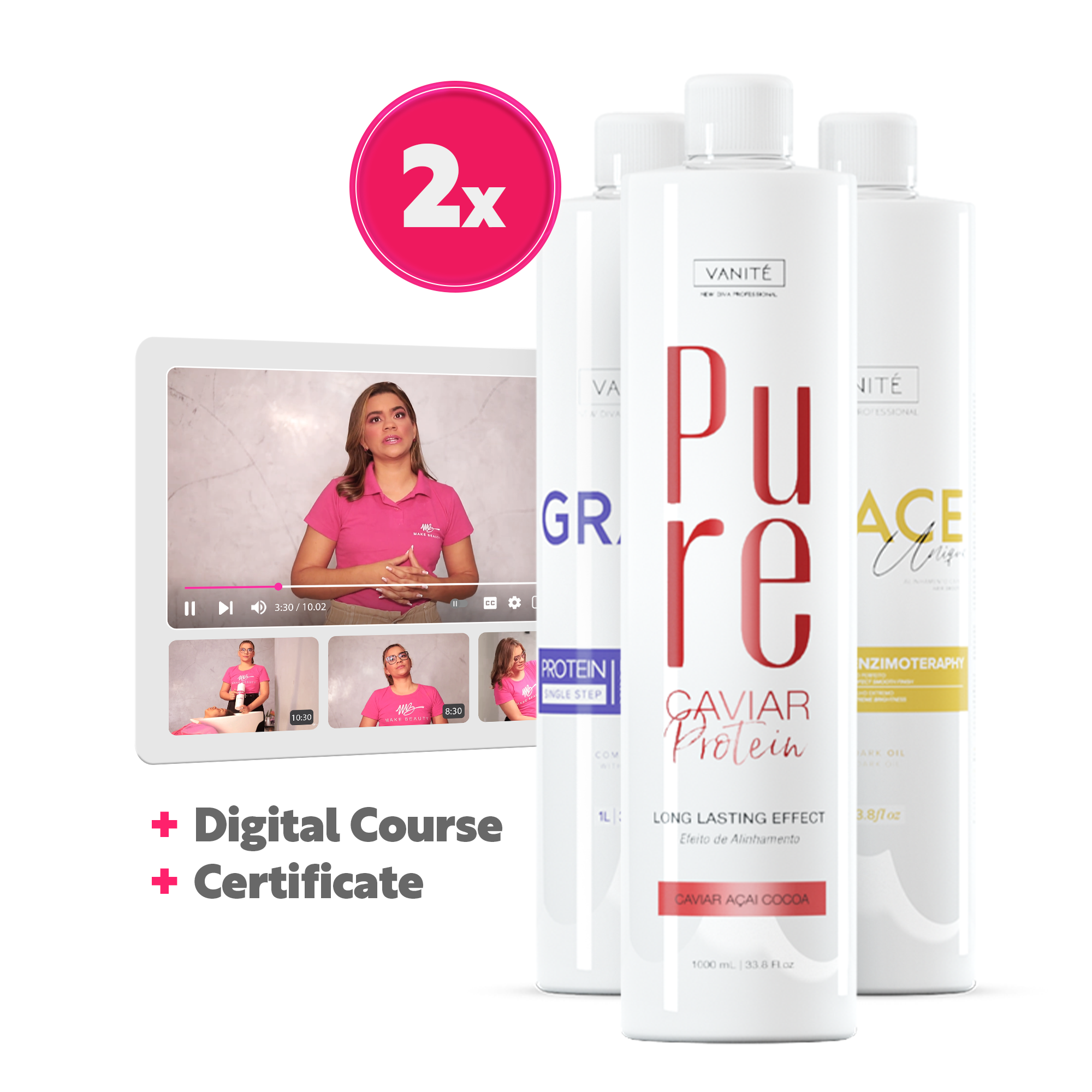 Kit 2 Pure Protein 1000ml + 2 Grace Violet 1000ml + 2 Grace Unique 100 ...