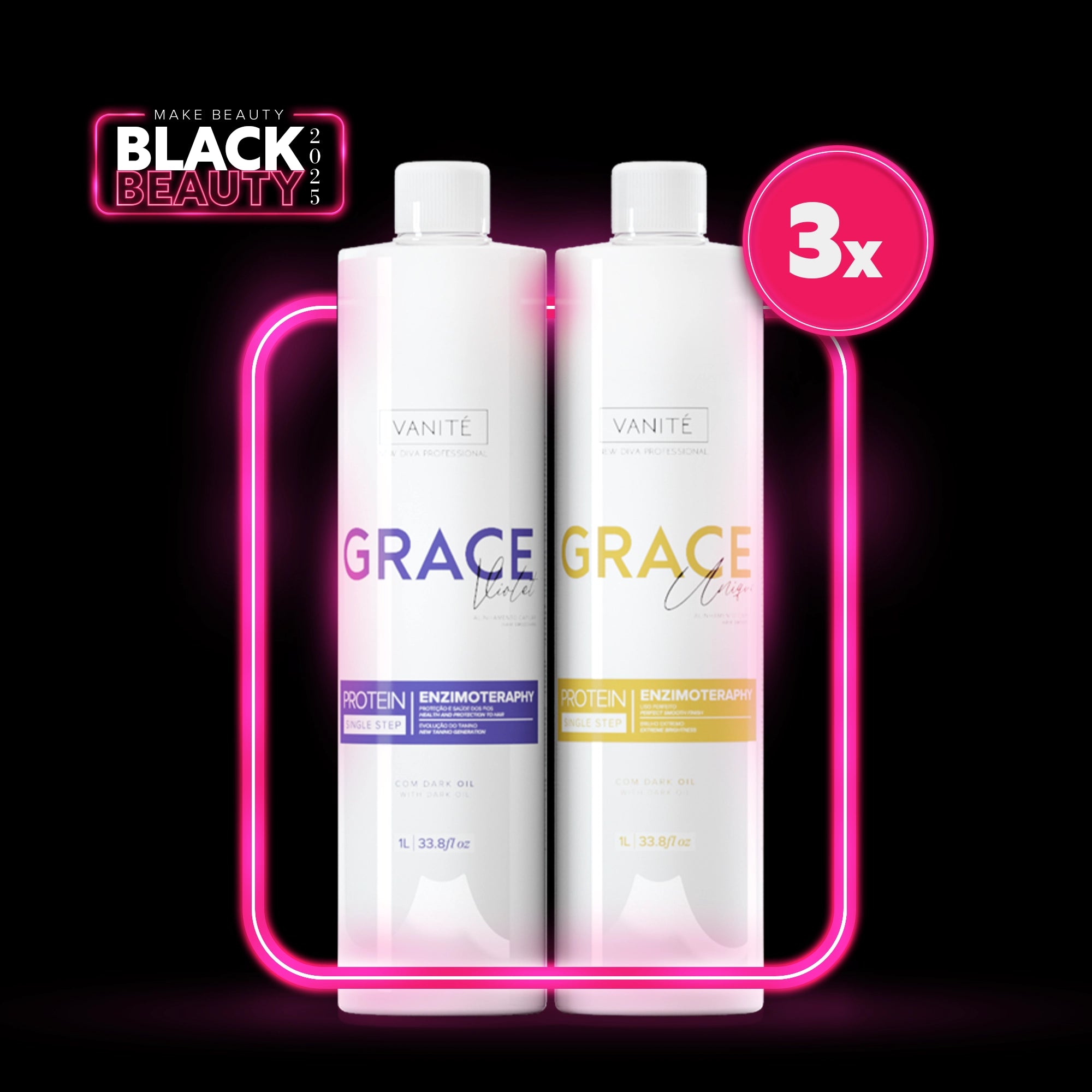3 Units Grace Unique 1000ml + 3 Units Grace Violet 1000ml (33.8 fl oz ...